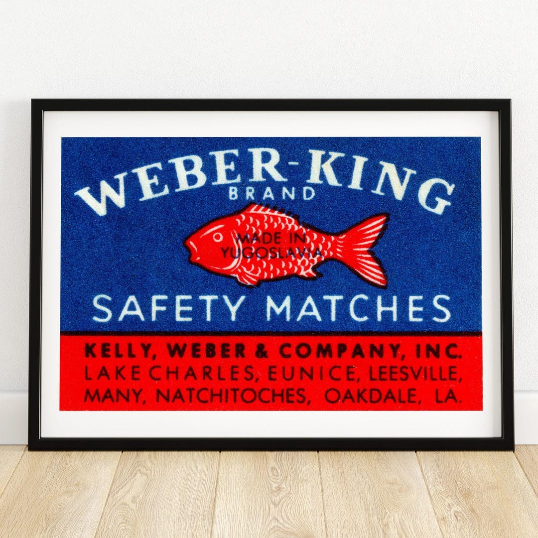 Red Fish - Matchbox Print - Aesthetic Wall Art - Vintage Sweden Art ...