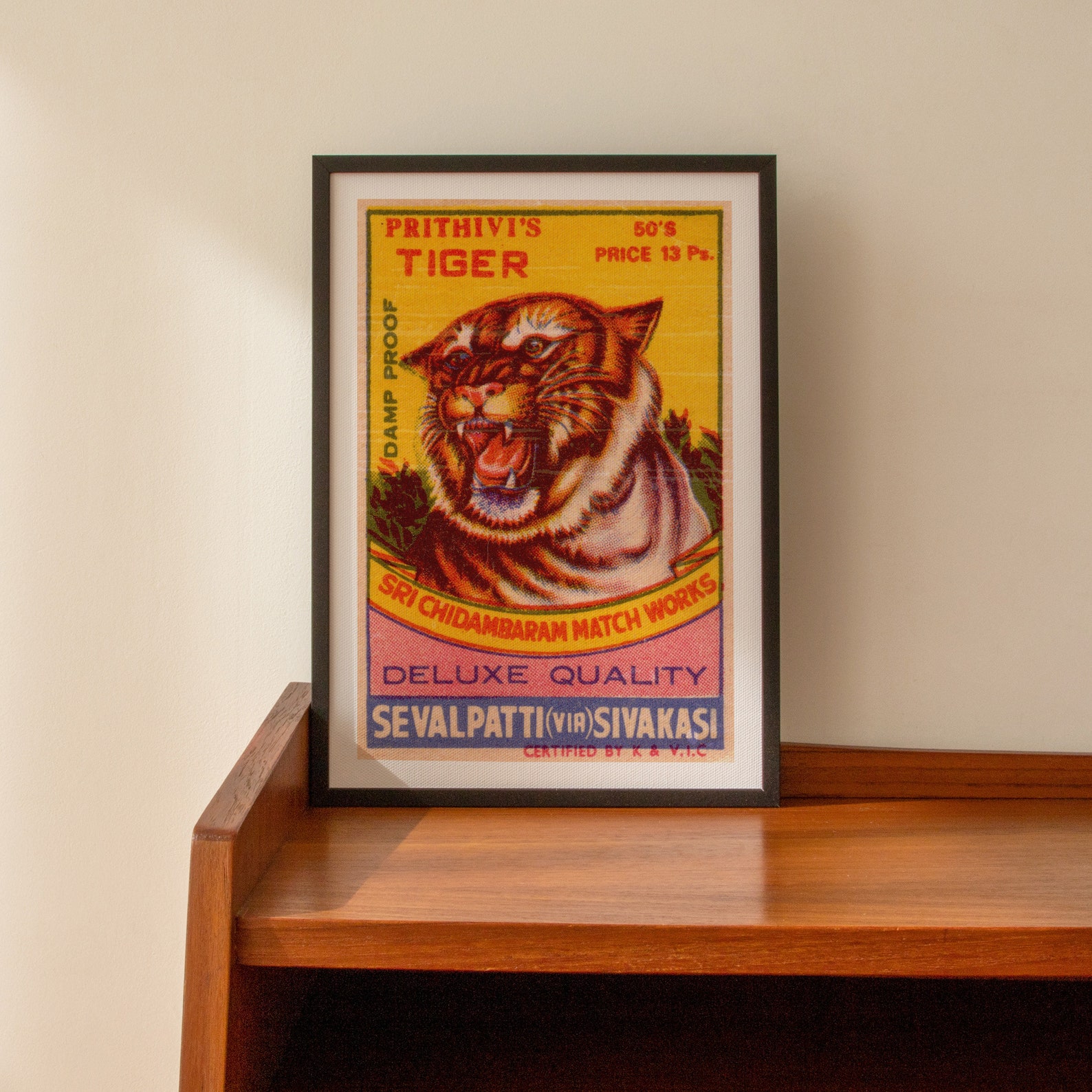 Prithivi's Tiger Matchbox Print A4 Size India Wall Art - Etsy Australia