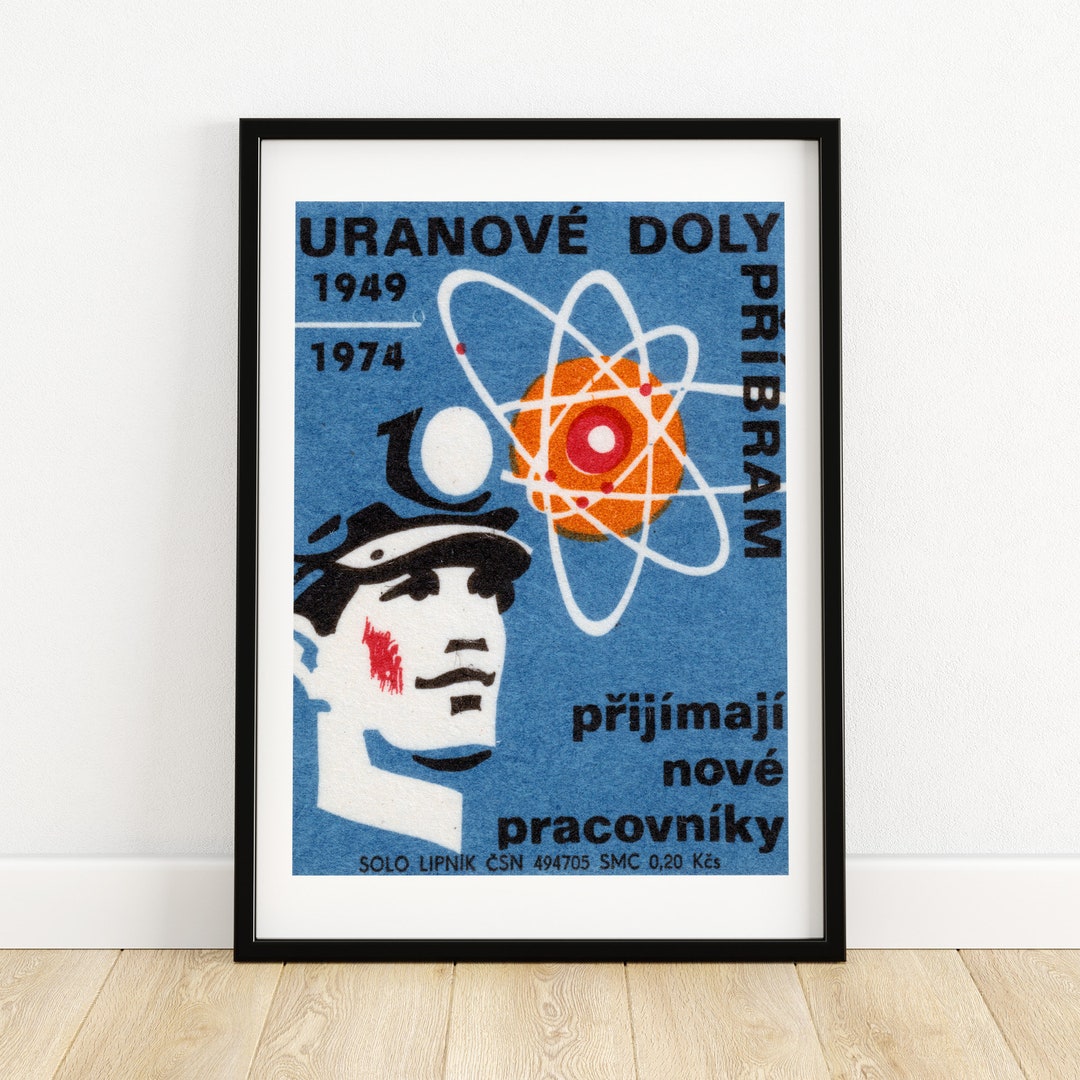 Uranium Mines Are Hiring Matchbox Print Czech Wall Art Vintage Czech ...