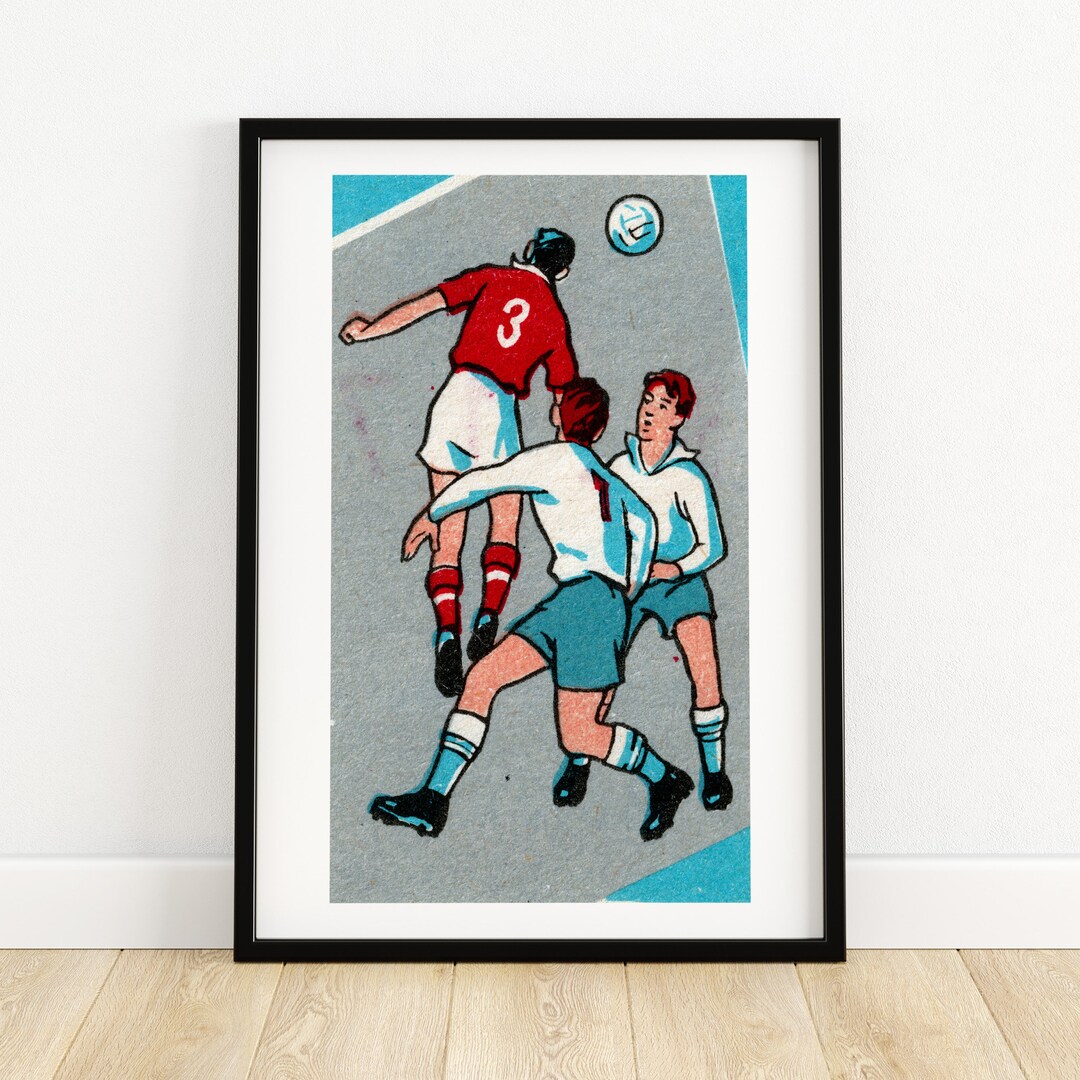 Football Header Matchbox Print Aesthetic Wall Art Vintage Czech Art ...