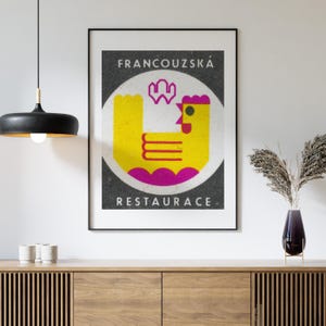 French Restaurant - Matchbox Print - Aesthetic Wall Art - Vintage Art ...