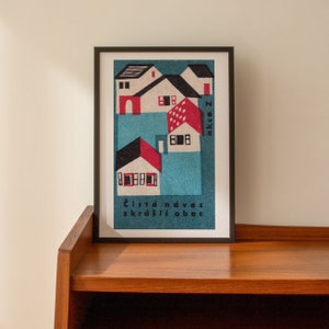 Czech Village Matchbox Print Aesthetic Wall Art Vintage Eastern Europe ...