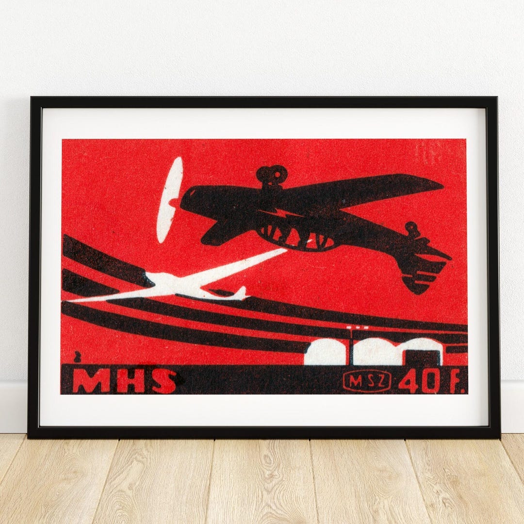 Stunt Pilot - Matchbox Print - Aesthetic Wall Art - Vintage Eastern ...