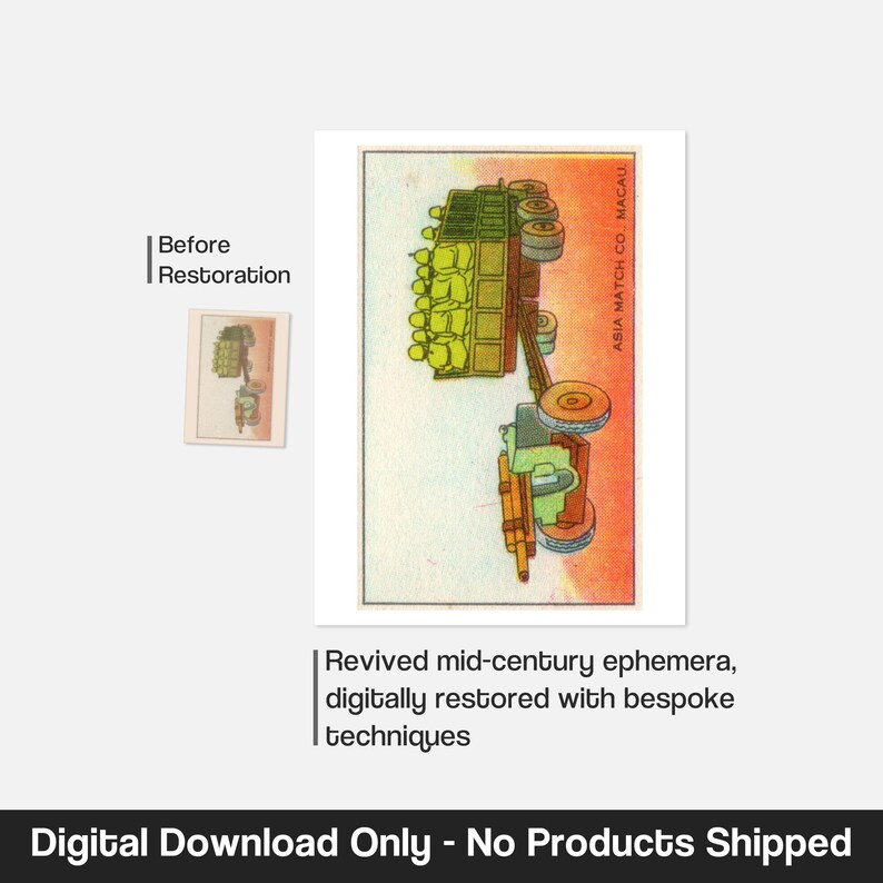 Green Vehicle Cannon Figures Vintage Matchbox Label, Macau Design ...