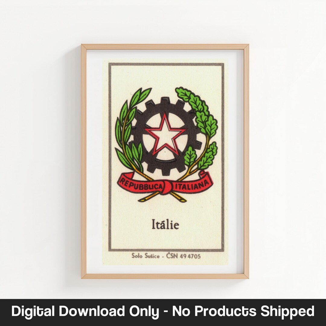 Italy Gear Red Star Laurel - Vintage Matchbox Label Design - Italian ...