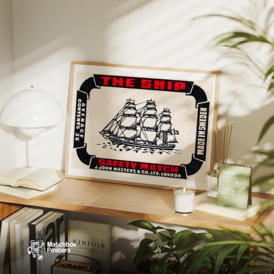 The Sailing Ship - Matchbox Print - Aesthetic Wall Art - Vintage ...