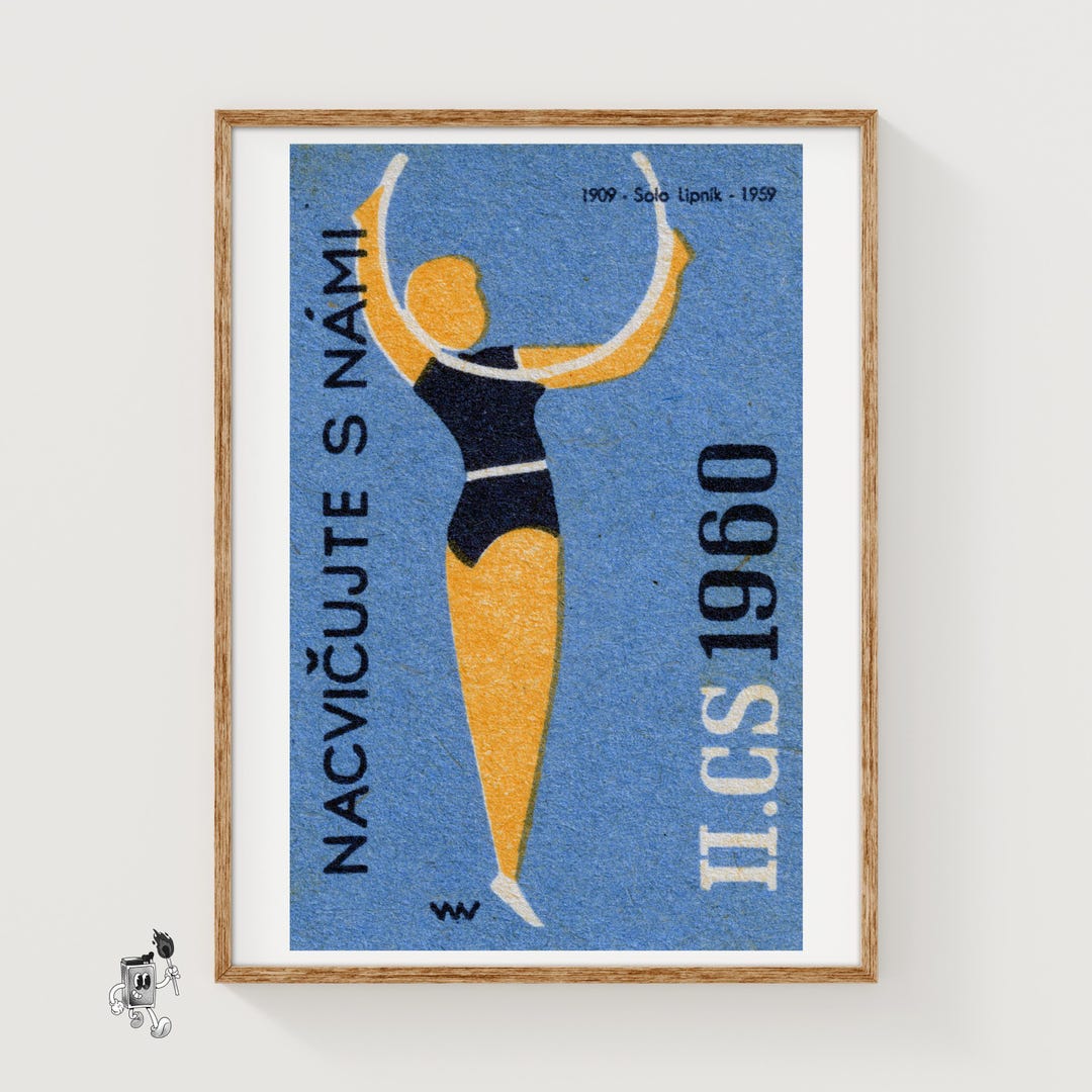 Hoop Dancer - Matchbox Print - Czech Wall Art - Vintage Czech Art ...