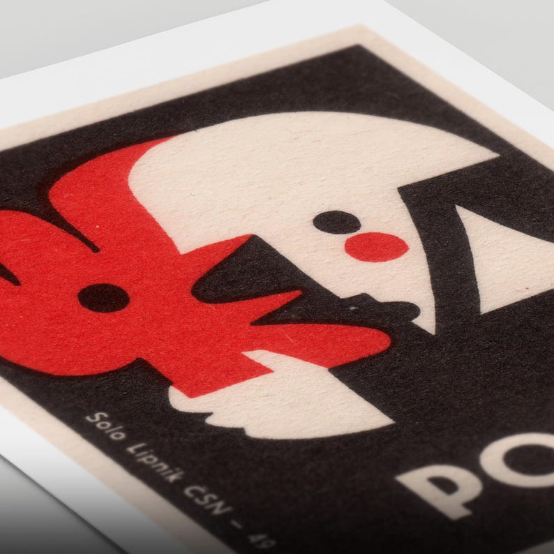 Rooster Face Red Digital Wall Decor: Vintage Matchbox Label Art, Bold ...