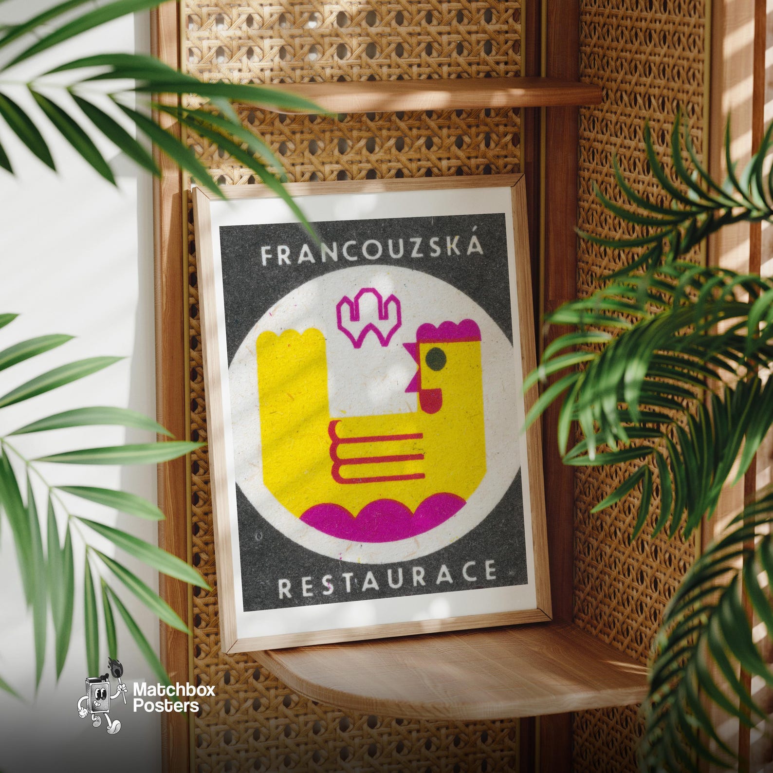 French Restaurant - Matchbox Print - Aesthetic Wall Art - Vintage Art ...