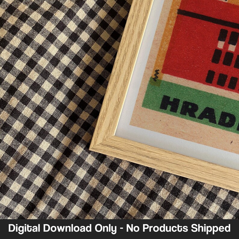 Museum Building Red Green Orange Print: Retro Graphic Style, Matchbox ...