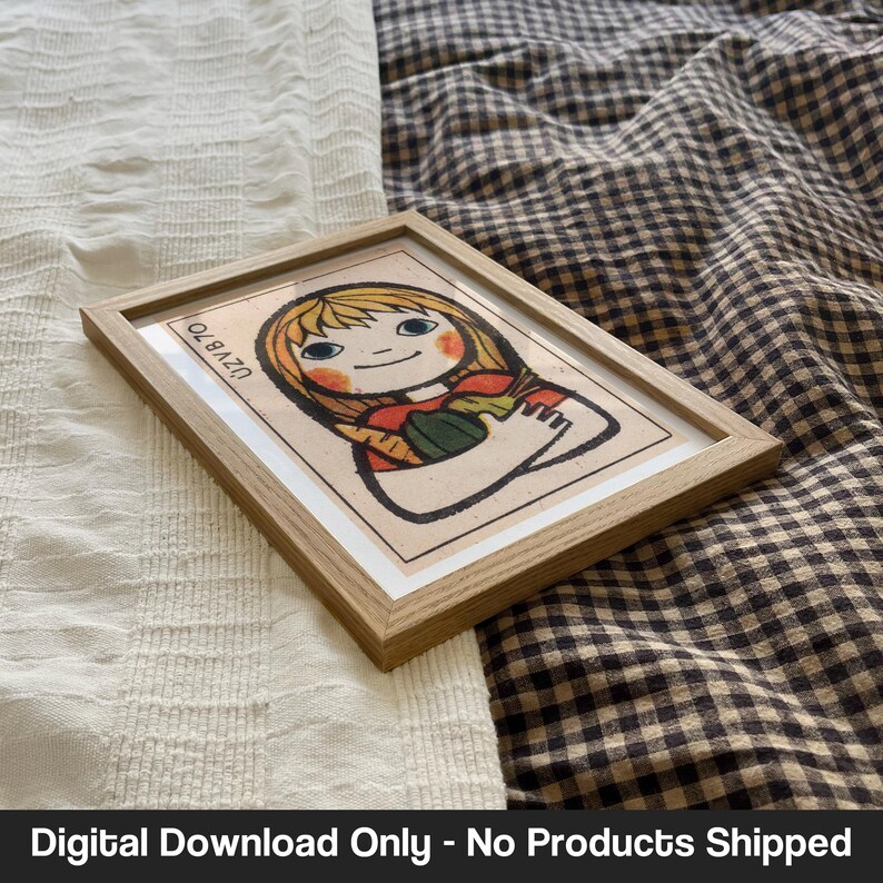 Child Holding Leaves Matchbox Label, Blonde Child With Colorful Leaves ...