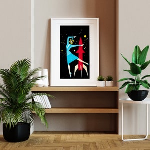 Rocket Dancer Matchbox Print Aesthetic Wall Art Vintage - Etsy