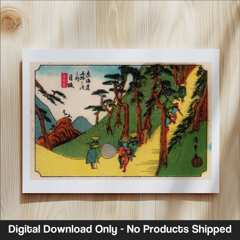 Yellow Path Trees Digital Download: Vintage Mountain Landscape, Retro ...