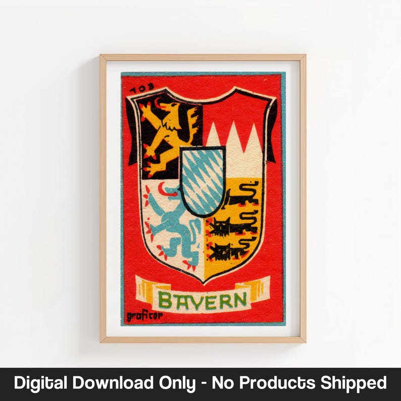 Lion Coat of Arms Symbols - Medieval Heraldic Print - Blue Shield ...