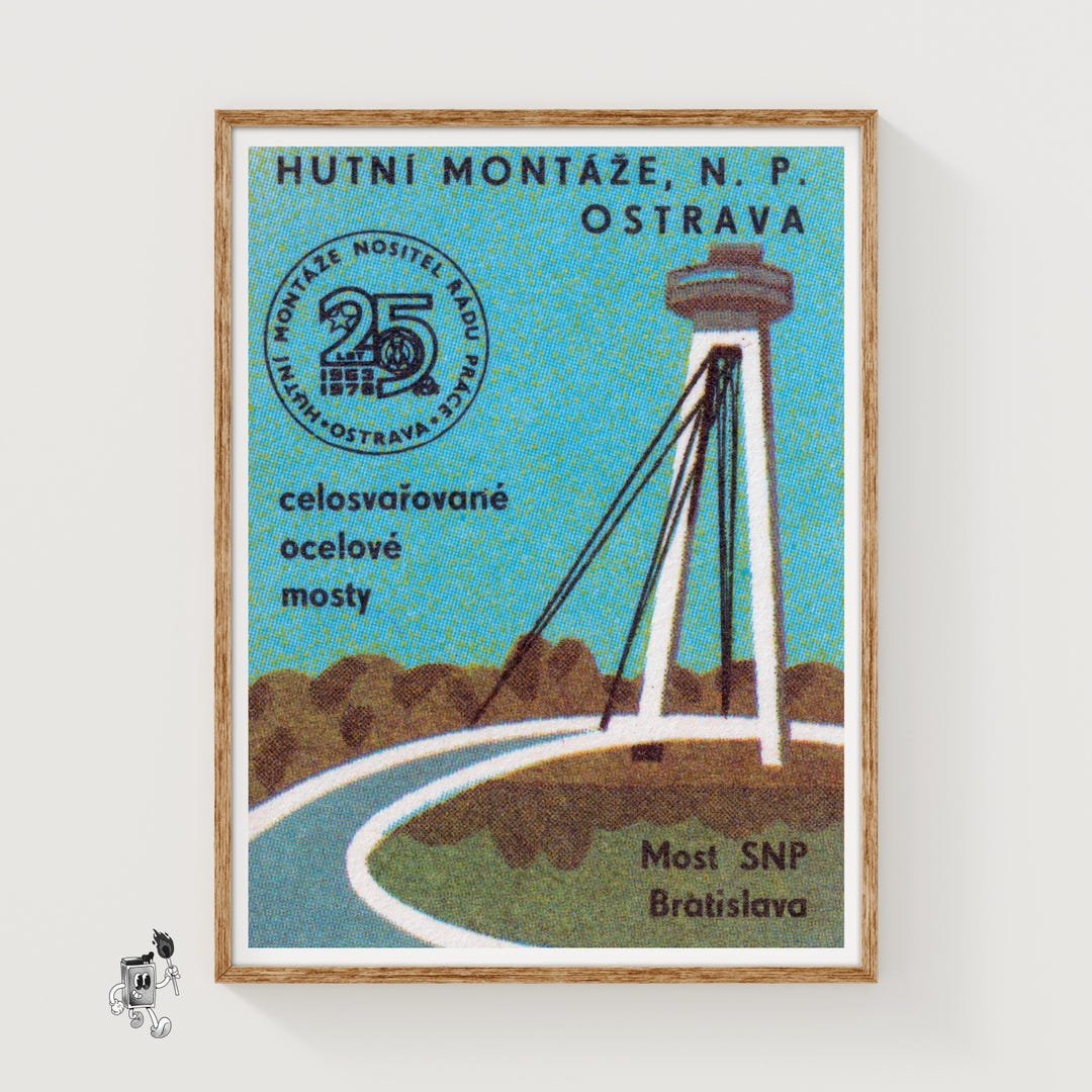 Modern Bridge - Matchbox Print - Aesthetic Wall Art - Vintage Art ...
