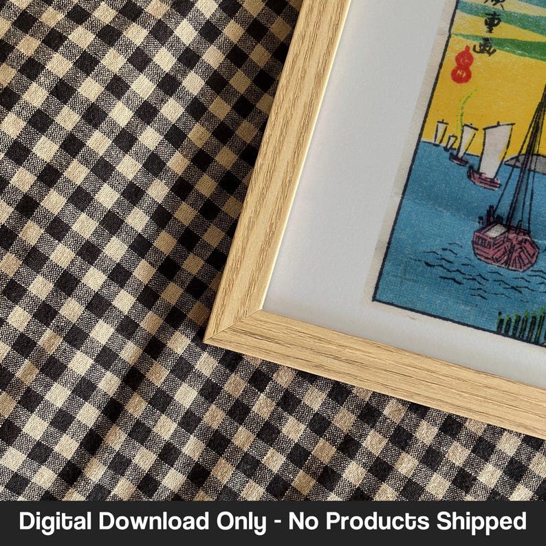 Vintage Matchbox Label River Scene Digital Print, Boats and Houses ...