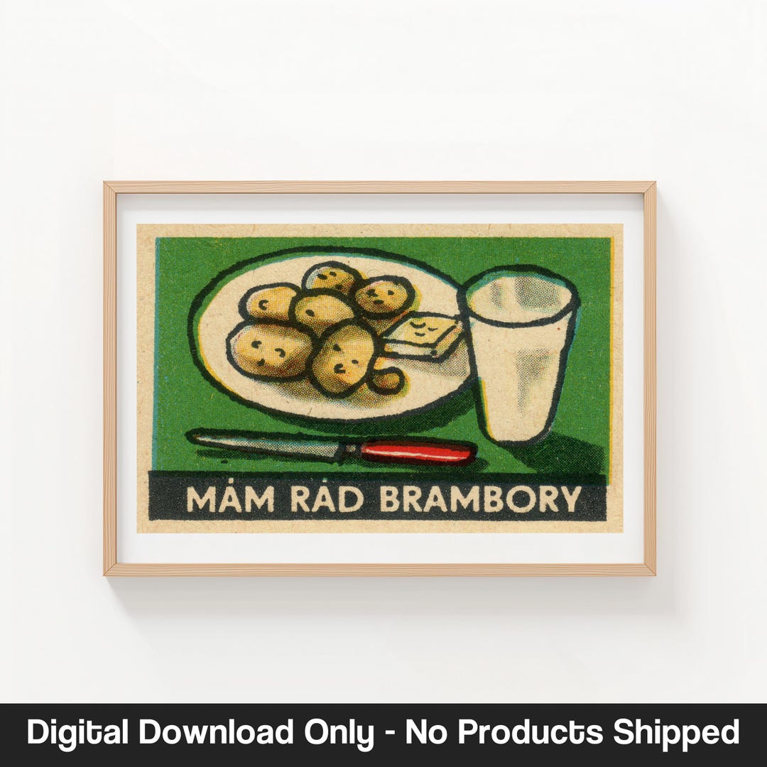 Vintage Matchbox Label Digital Print, Cookies Cheese Glass Plate, Retro ...