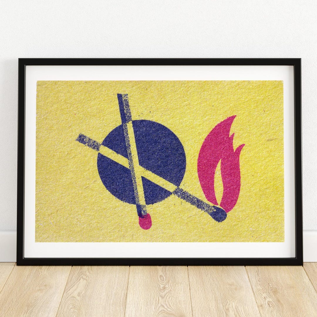 Crossed Matches - Matchbox Print - Aesthetic Wall Art - Vintage Eastern ...