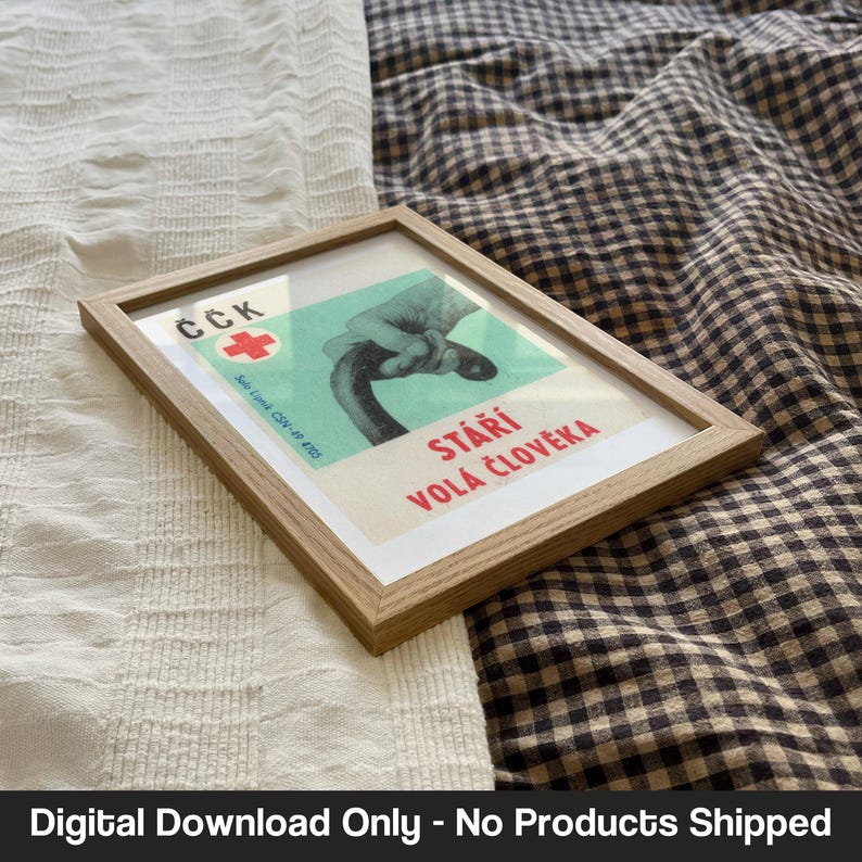 ČČK Cane Red Cross Label - Vintage Matchbox Art Digital Download - A4 ...