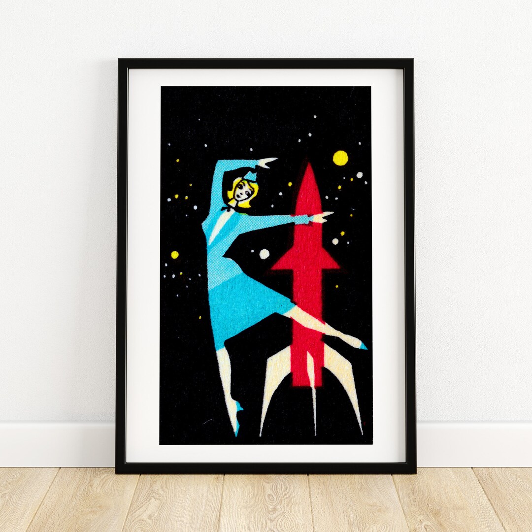 Rocket Dancer Matchbox Print Aesthetic Wall Art Vintage - Etsy