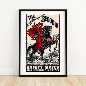 The Bedouin - Matchbox Print - Aesthetic Wall Art - Vintage Swedish Art ...