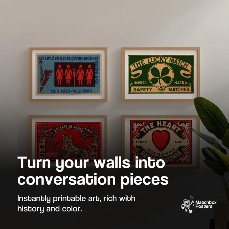 Figures Star Staff Digital Print, Mid Century Poster Style, Red Star ...