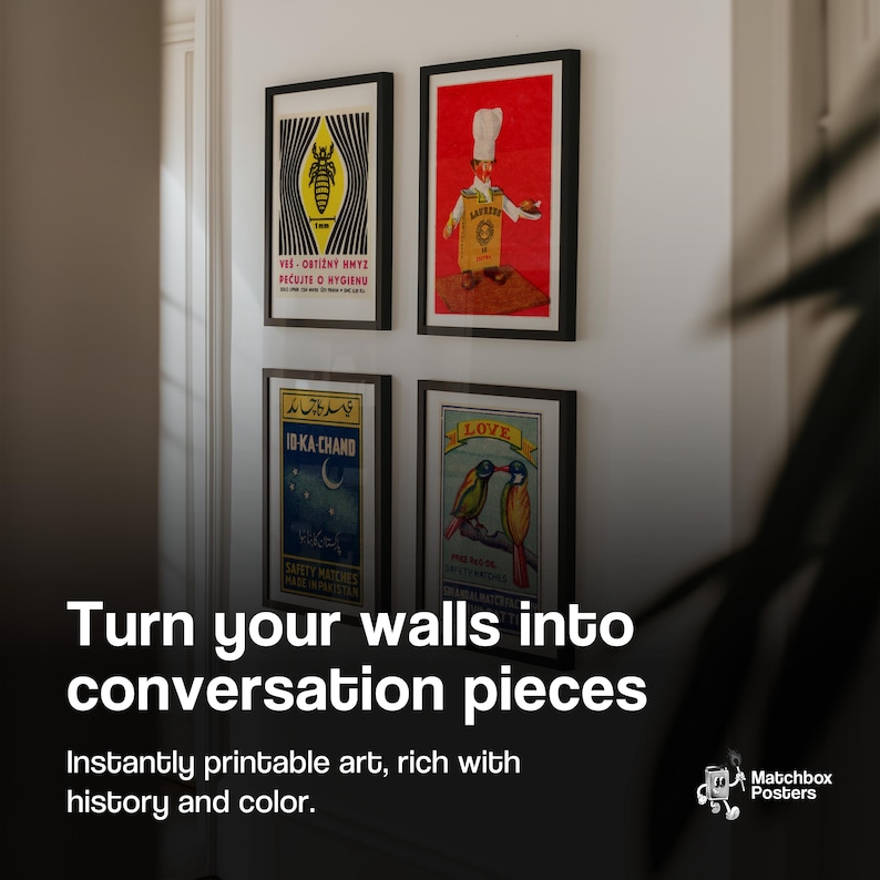 Insect Measurement Scale Print: Retro Matchbox Label Design - Stylized ...