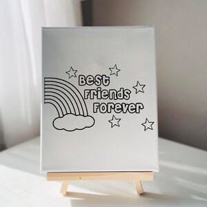 DIY Best Friend Party Canvas, Bulk Ready to Paint Best Friend Rainbow ...