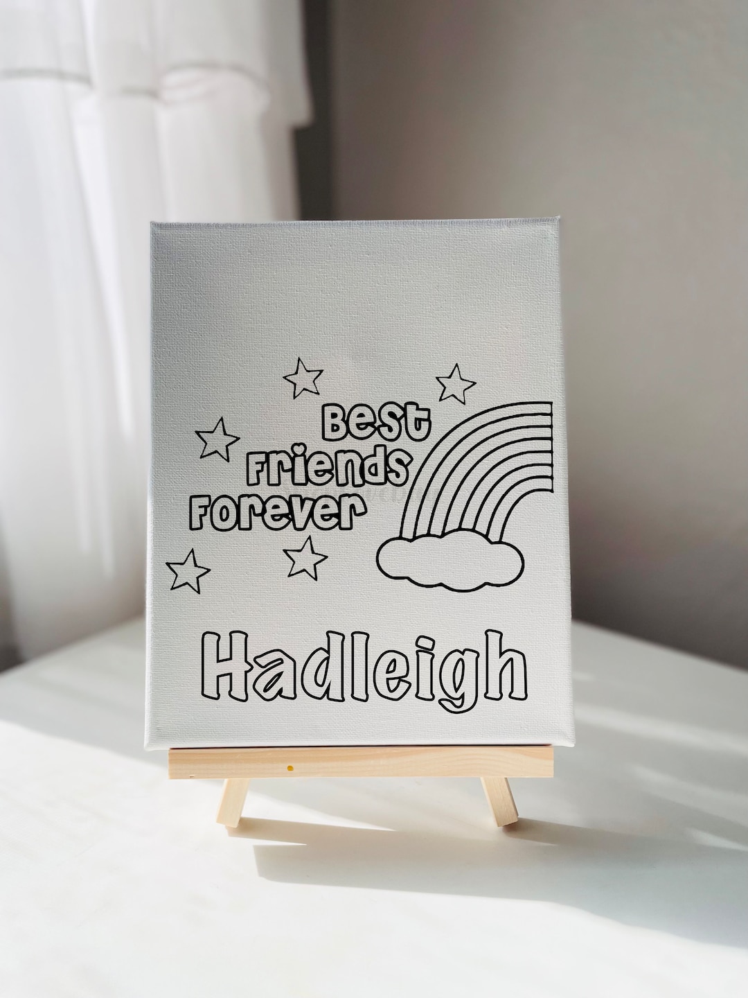 DIY Best Friend Party Canvas, Bulk Ready to Paint Best Friend Rainbow ...