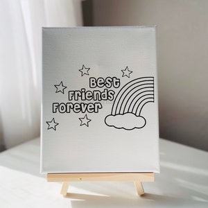 DIY Best Friend Party Canvas, Bulk Ready to Paint Best Friend Rainbow ...
