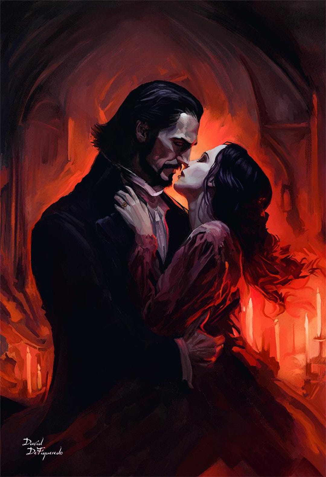 Dracula & Mina Gothic Romance Art Print: Bram Stoker's Classic Horror ...