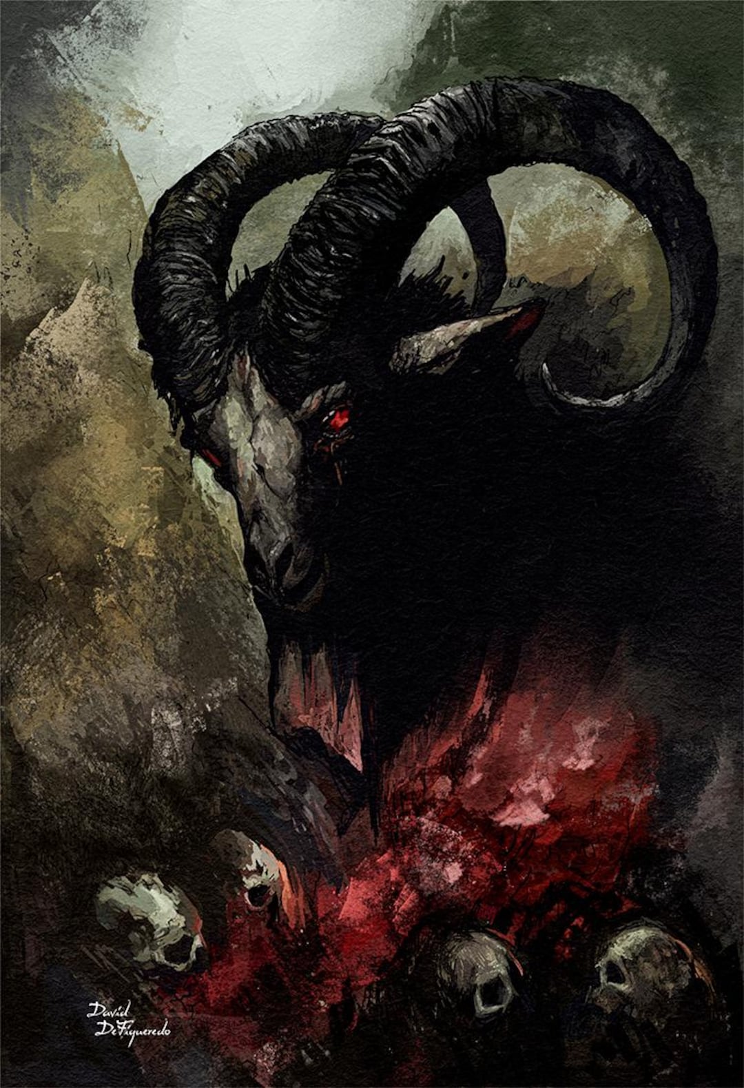Black Goat of the Witches Sabbath Print: Occult Gothic Wall Art - Etsy