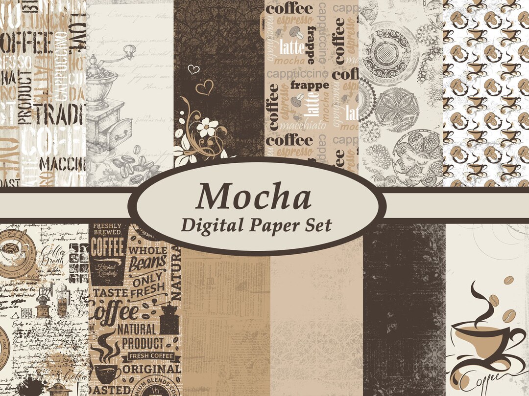 Mocha Coffee Digital Paper Pack - Etsy
