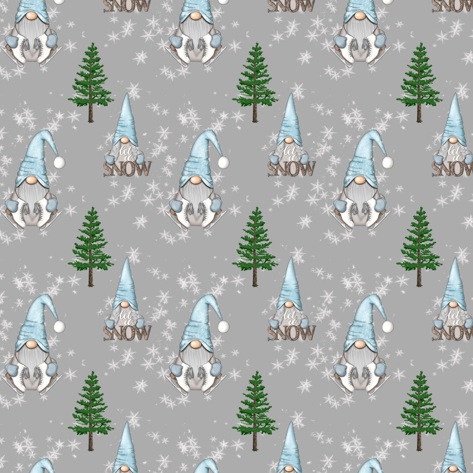 Winter Gnomes Digital Paper Pack | Etsy