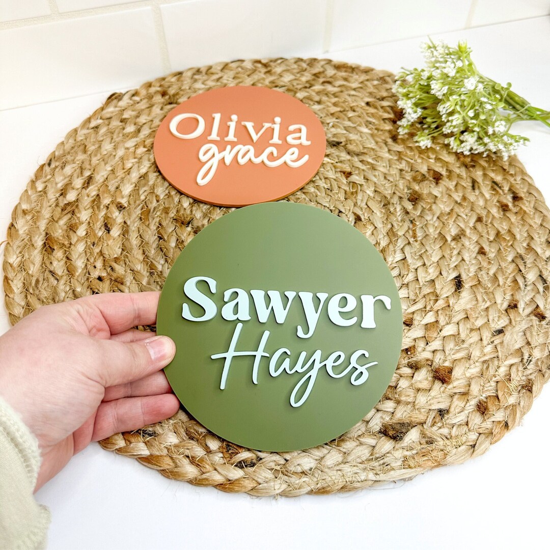 Acrylic Baby Name Sign for Hospital, Personalized Birth Announcement ...