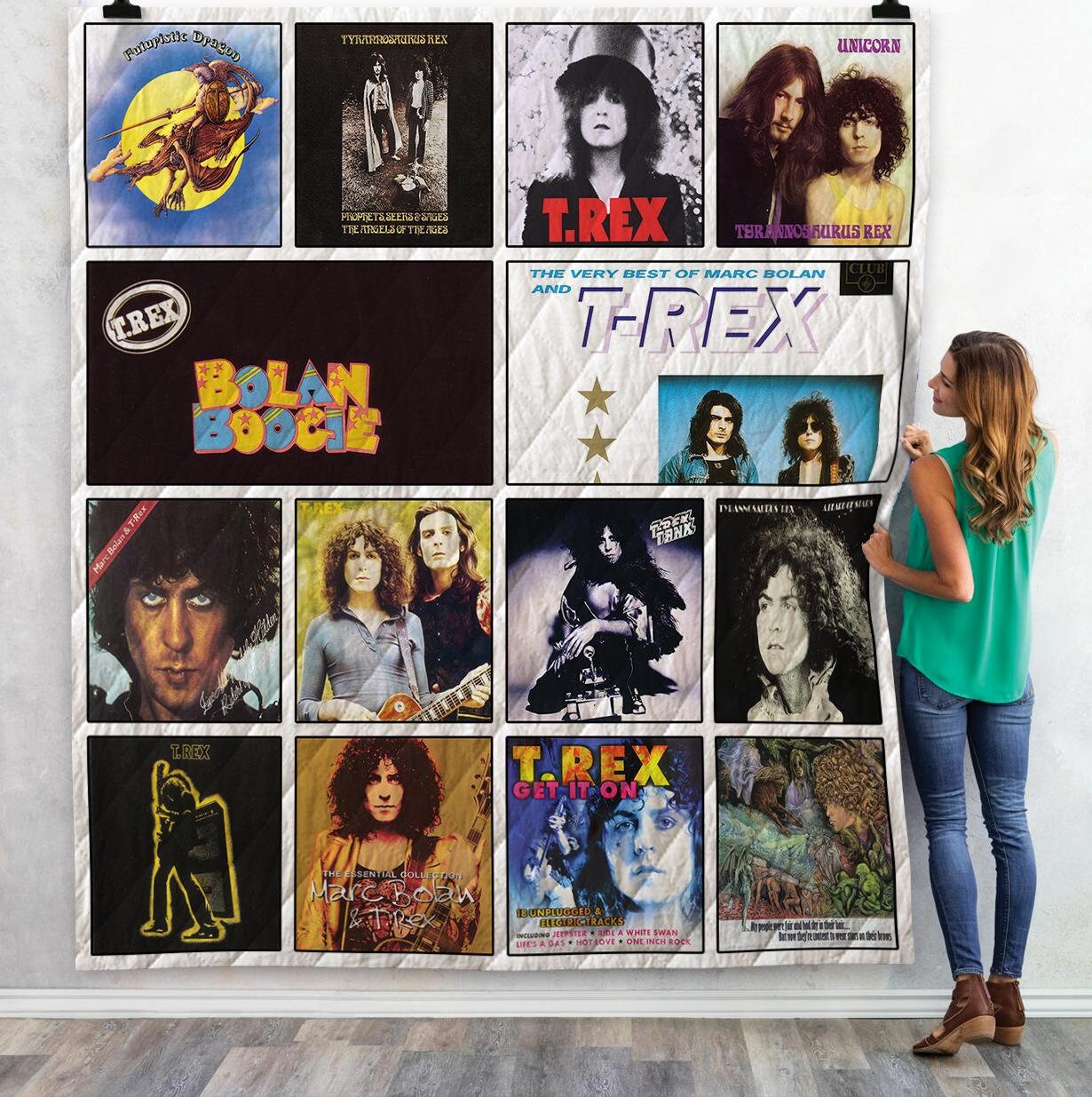 T. Rex Rock Band Ver1 Alben Poster Cover Musik Sänger Quilt | Etsy