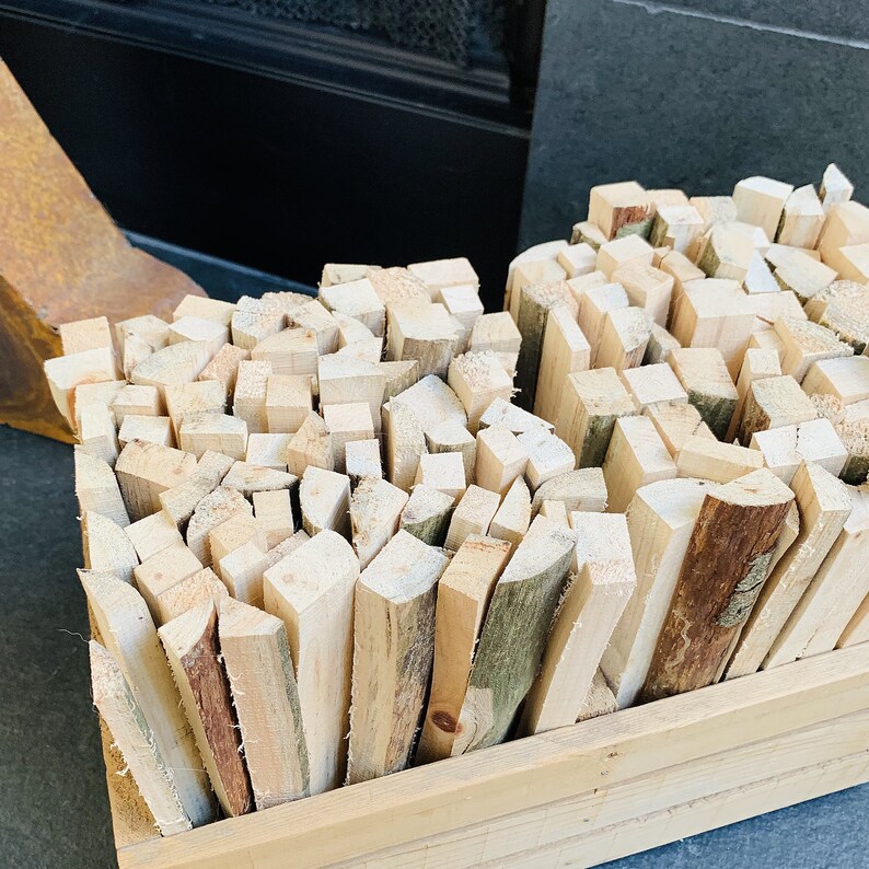 Vintage Kindling Box Filled with Kiln-Dried Kindling Size: | Etsy