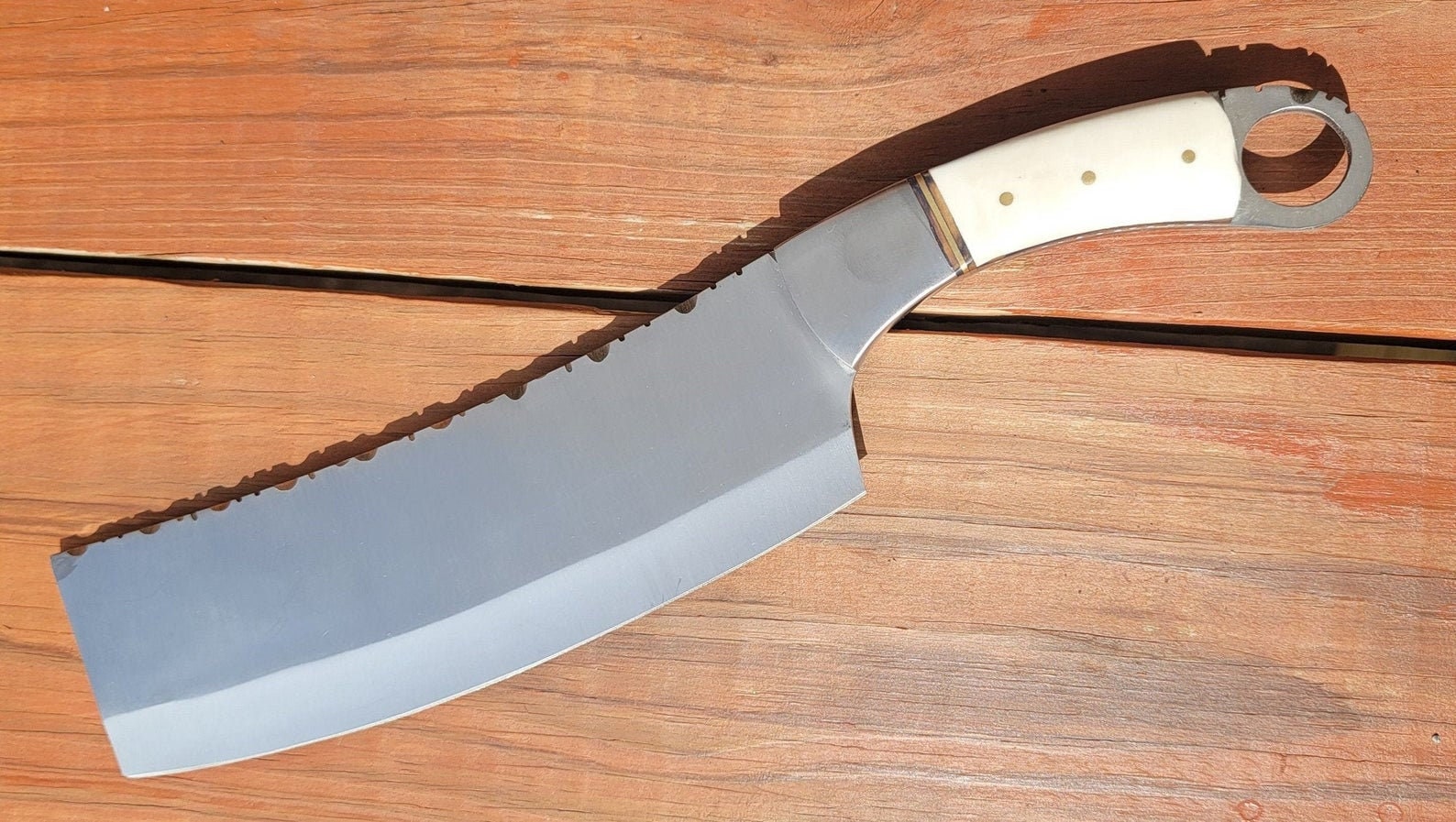 Handmade Full Tang Hatchet D2 Steel Cleaver With Pure Leather - Etsy