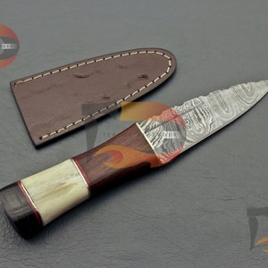 Handmade Celtic Scottish - Genuine Damascus Sgian Dubh Dirk Knife - Etsy