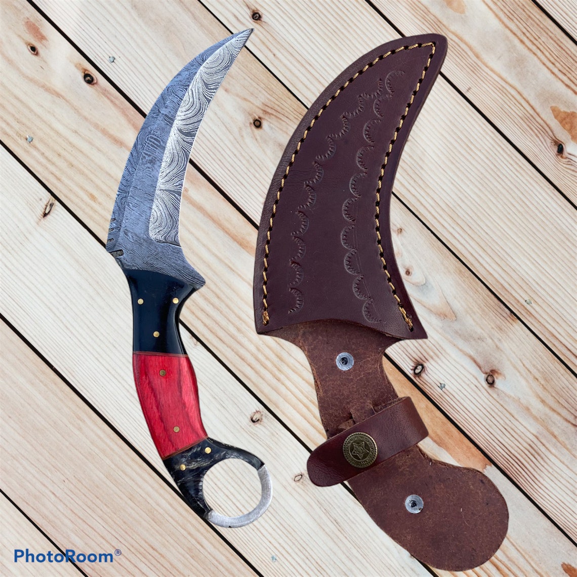 Beautiful handmade Damascus karambit knife handle made of | Etsy