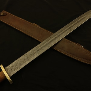 Handmade Viking Sword With Leather Cover Damascus Steel - Etsy
