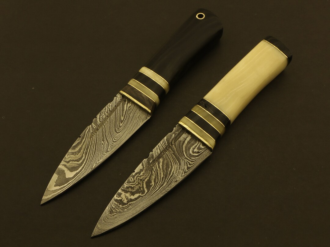 Combo of 2: Handmade Celtic Scottish Dirk SGIAN DUBH Camel Bone Handle ...