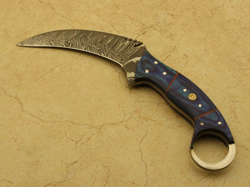 Hand Forged Damascus Karambit Knife - Etsy
