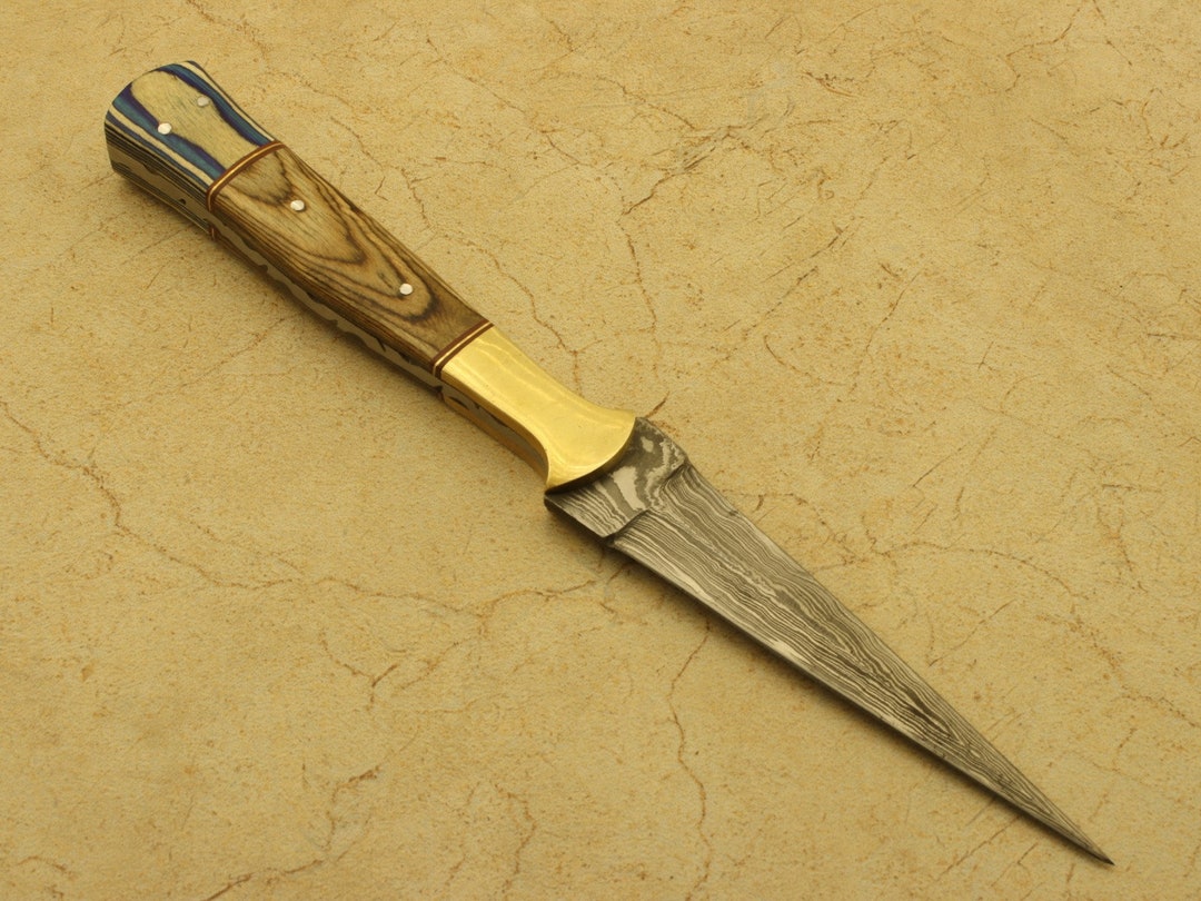 Handmade Hand Forged Damascus Steel Hunting Double Edge Dagger - Etsy