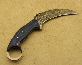 Big Karambit Knife Composite Handle Damascus Knife Unique - Etsy