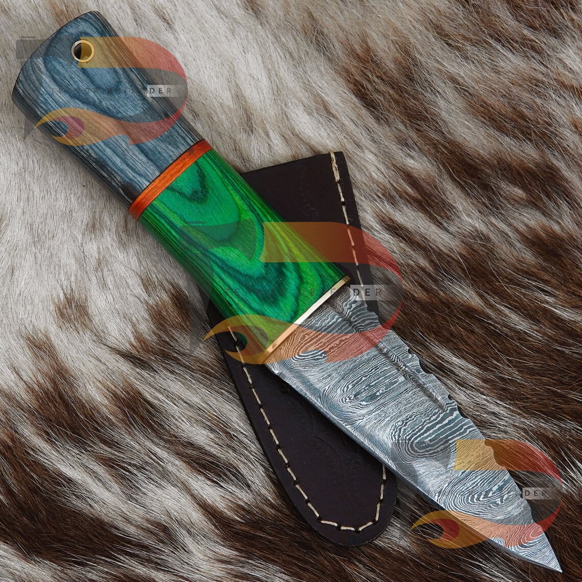 Custom Handmade Celtic Scottish - Genuine Damascus Sgian Dubh Dirk ...