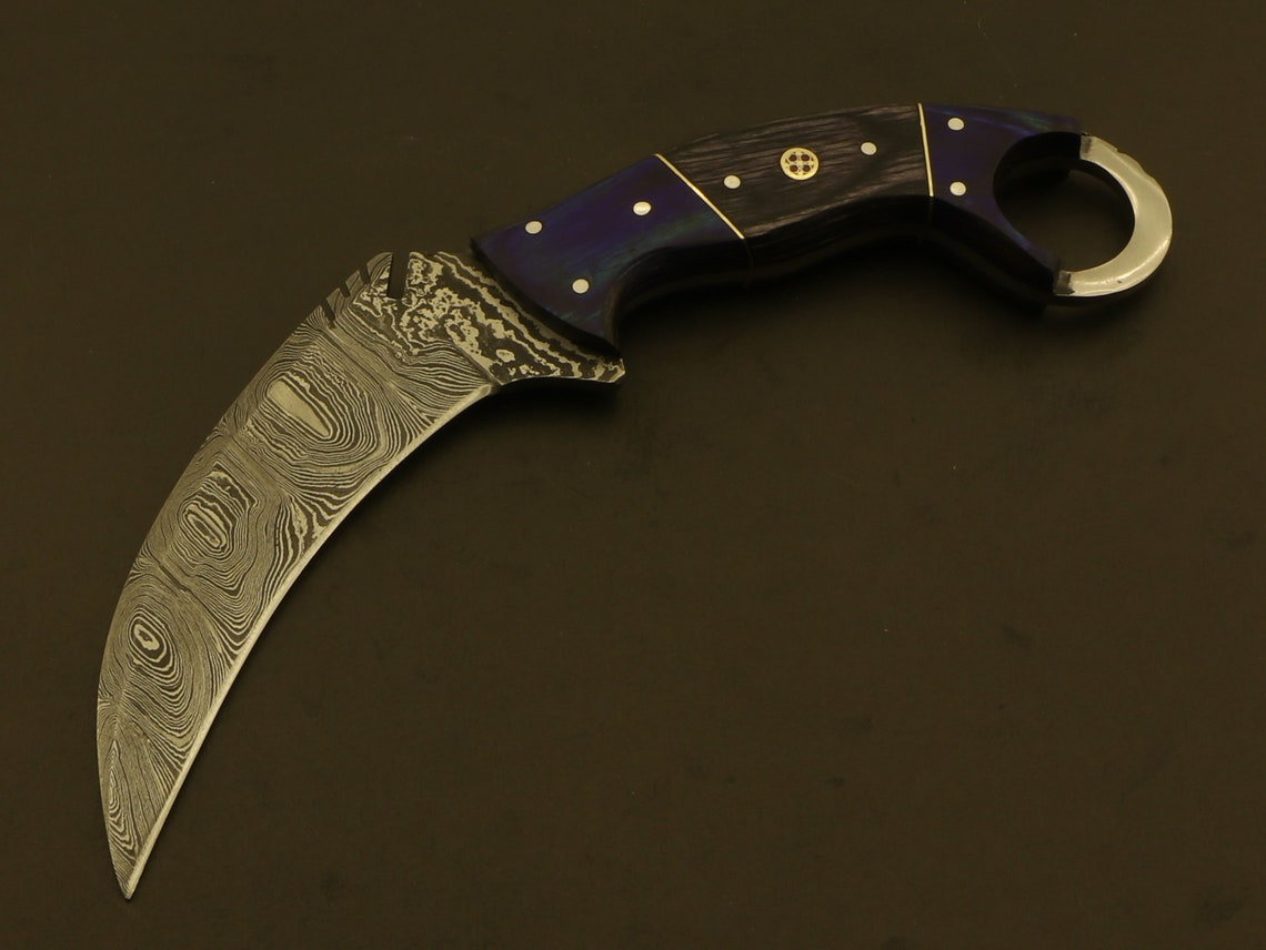 Beautiful Handmade Damascus Karambit Knife Handle Made of - Etsy