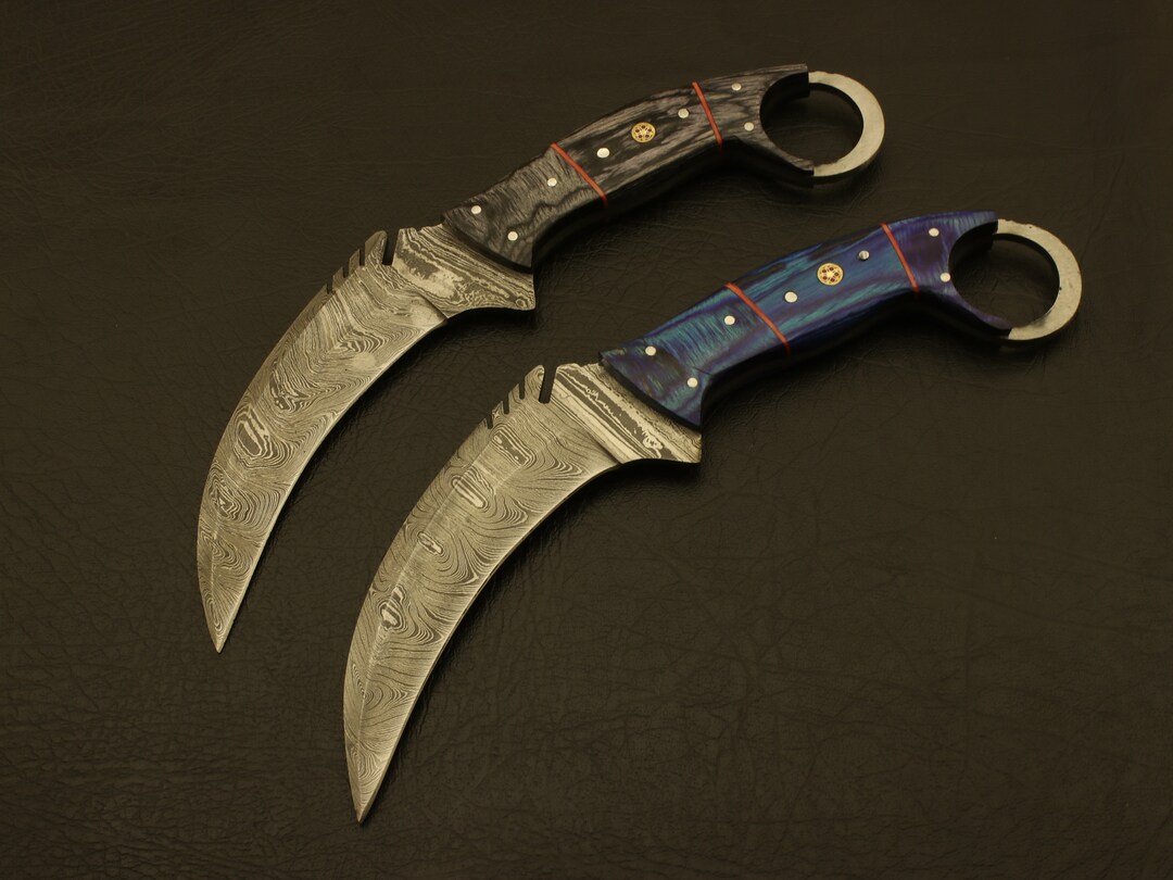 Combo of 2 :beautiful Handmade Damascus Karambit Knife Handle - Etsy