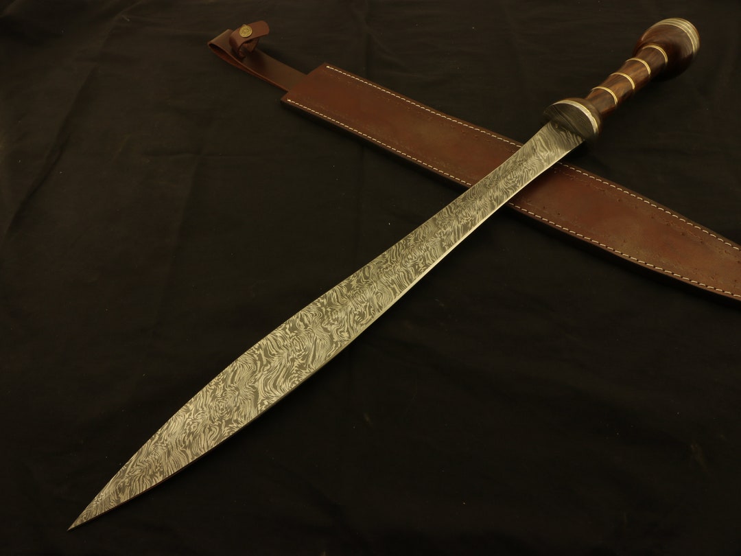Hand Forged Damascus Steel Roman Gladius Sword: Rosewood Handle - Etsy