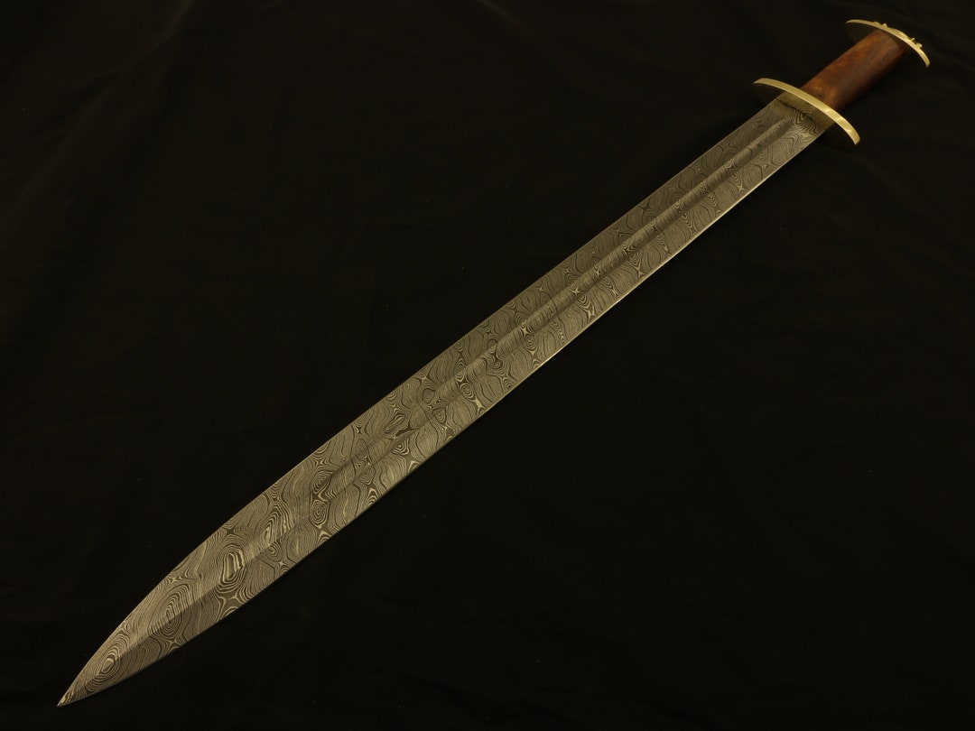 Handmade Viking Sword With Leather Cover Damascus Steel - Etsy